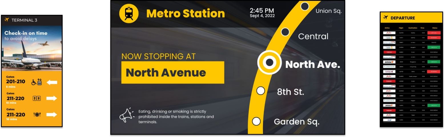 Digital Signage Solutions for Airports & Transportation Hubs